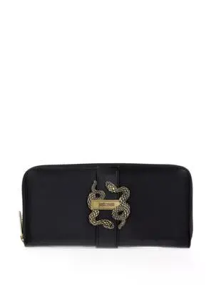 Just Cavalli Iconic Snakes Logo-plaque Wallet - Black
