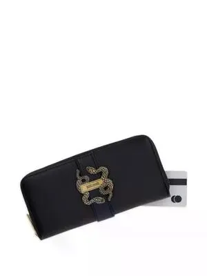 Just Cavalli Iconic Snakes Logo-plaque Wallet - Black