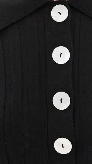 NACKIYE Sugarman Long Sleeve Polo Wool Top
