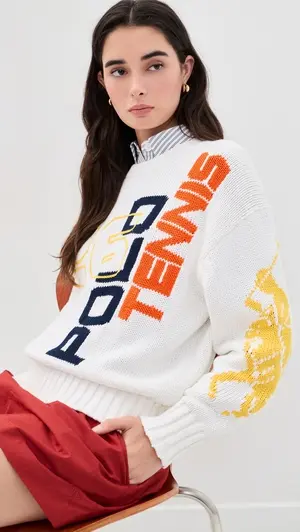 Polo Ralph Lauren Us Open Graphic Cotton Intarsia Sweater
