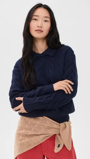 Polo Ralph Lauren Collared Cable Knit Sweater