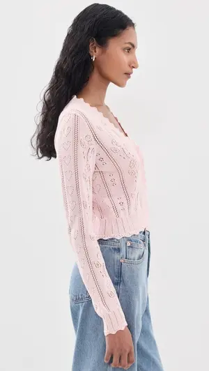 LoveShackFancy Sibella Cropped Cardigan