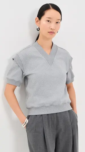 3.1 Phillip Lim V Neck French Terry Top