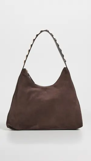 LOEFFLER RANDALL Stassie Studded Slouchy Suede Shoulder Bag