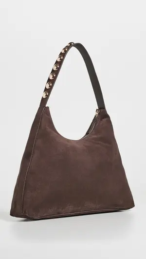 LOEFFLER RANDALL Stassie Studded Slouchy Suede Shoulder Bag