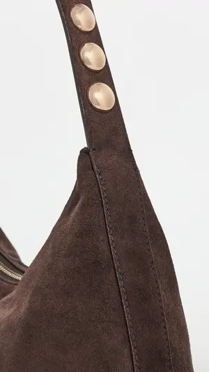 LOEFFLER RANDALL Stassie Studded Slouchy Suede Shoulder Bag