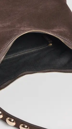 LOEFFLER RANDALL Stassie Studded Slouchy Suede Shoulder Bag