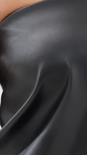 WAYF Camryn Faux Leather Strapless Top