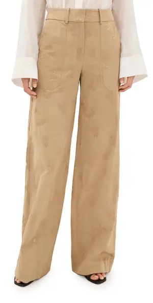 Veronica Beard Cole Wide Leg Trousers - Sand