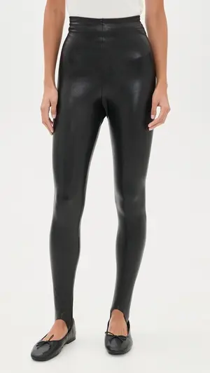 Commando Faux Leather Stirrup Leggings