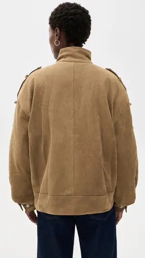 Source Unknown Tova Faux Suede Bomber Jacket