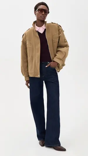 Source Unknown Tova Faux Suede Bomber Jacket