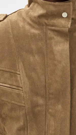 Source Unknown Tova Faux Suede Bomber Jacket