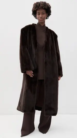 Source Unknown Dhanila Faux Fur Coat