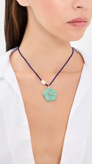 Maison Irem Azure Flower Necklace