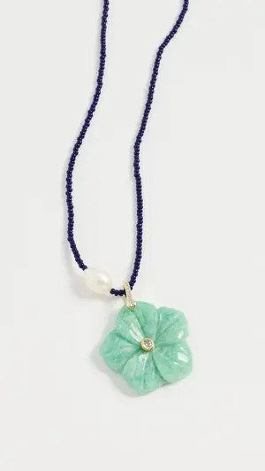 Maison Irem Azure Flower Necklace