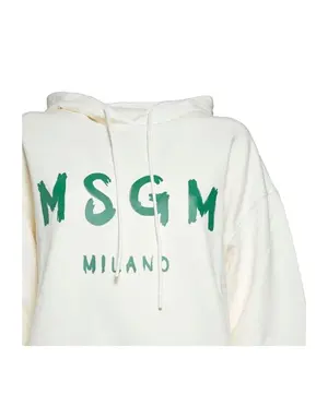 MSGM Logo Printed Drawstring Hoodie