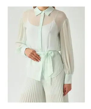 TWINSET Sheer Belted Shirt