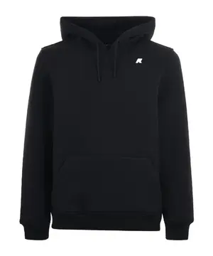 K-WAY Logo Patch Drawstring Hoodie - Black