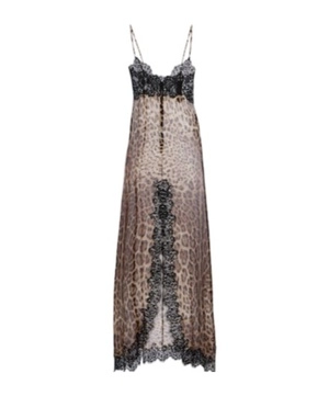 Dolce & Gabbana Lace-trimmed Silk-blend Chiffon Slip Dress - Brown