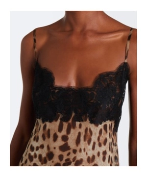 Dolce & Gabbana Lace-trimmed Silk-blend Chiffon Slip Dress