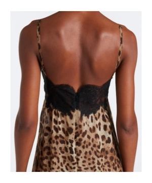 Dolce & Gabbana Lace-trimmed Silk-blend Chiffon Slip Dress
