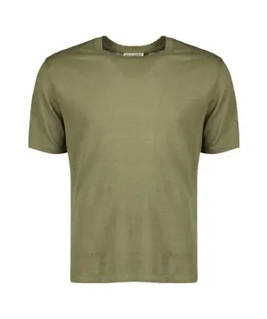Officine Générale Garment-dyed Linen T-shirt - Burnt Olive