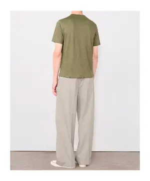 Officine Générale Garment-dyed Linen T-shirt - Burnt Olive