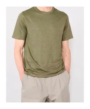 Officine Générale Garment-dyed Linen T-shirt - Burnt Olive