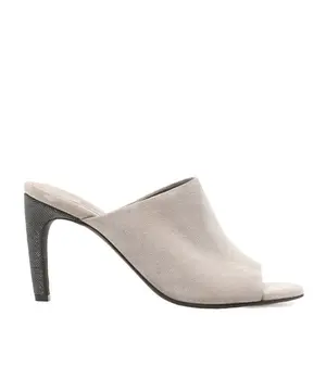 Brunello Cucinelli Peep-toe Heeled Sandals - Grey