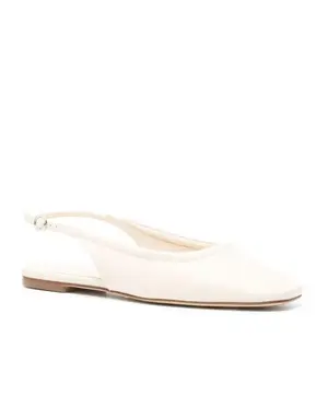 AeydĒ Square-toe Leather Ballerina Shoes