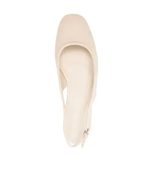 AeydĒ Square-toe Leather Ballerina Shoes