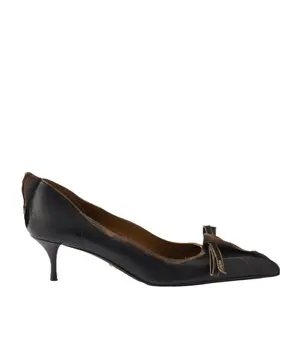 Prada Pointed-toe Slip-on Pumps - Black/brown