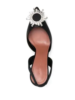 Amina Muaddi Crystal-embellished Pointed-toe Pumps