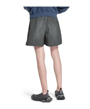 Balenciaga Checked Pattern Swim Trunks
