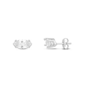 SHYMI Marquise Stud Earrings - Silver