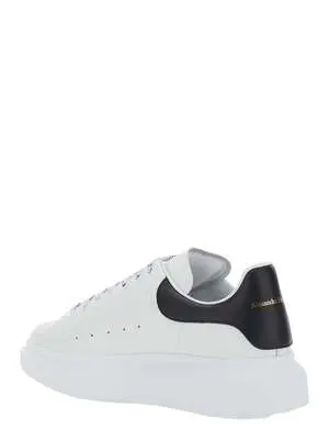 Alexander McQueen Leather Low Top Sneakers With Contrast Heel - White
