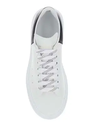 Alexander McQueen Leather Low Top Sneakers With Contrast Heel - White