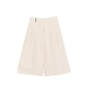 Peserico Wide Leg Tailored Shorts - Cream