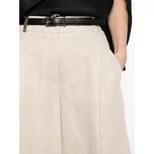 Peserico Wide Leg Tailored Shorts - Cream
