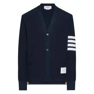 Thom Browne Piqué Weave 4-bar Stripe Cardigan - Blue