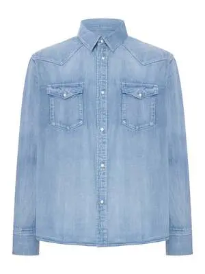 Visvim Denim Shirt With Snap Buttons - Blue