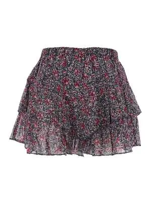 Isabel Marant Étoile Jocadia' Violet Shorts With Elastic Waist And All-over Floral Motif In Cotton - Multicolor