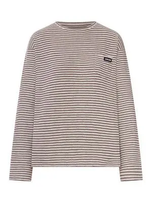 Miu Miu Striped Cotton And Cashmere Blend T-shirt - Multicolor