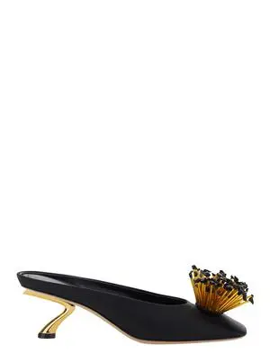FERRAGAMO Crystal-embellished Fabric Low Heel Sandals - Multicolor