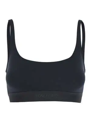 TOM FORD Top Bralette 'brj016jex166l' With Wide Neckline And Logo Lettering On The Front In Stretch Modal For - Black