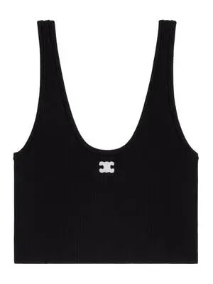 Celine Triomphe Cotton Top - Black