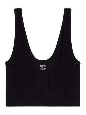 Celine Triomphe Cotton Top - Black