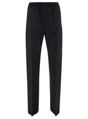 Givenchy Black Jogger Pants With Elastic Waistband In Wool And Mohair - Multicolor