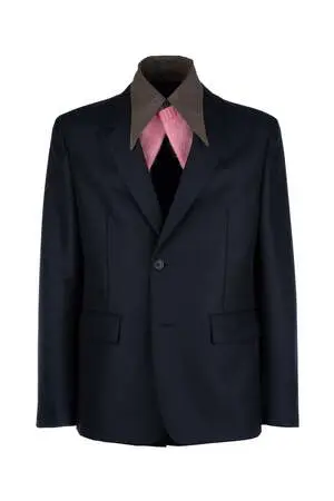 Prada Single Breasted Layered Blazer - Multicolor